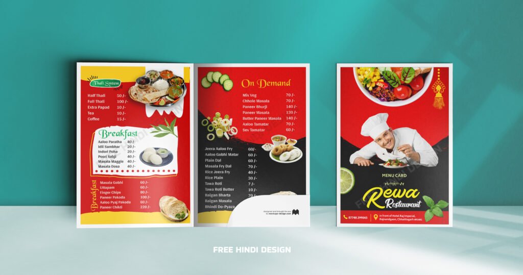 Menu Card – Free Hindi Design
